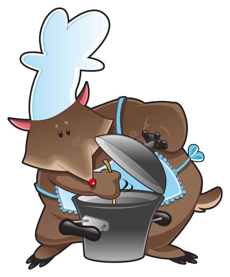 Bear - cook, coloring-book stock vector. Illustration of casserole ...