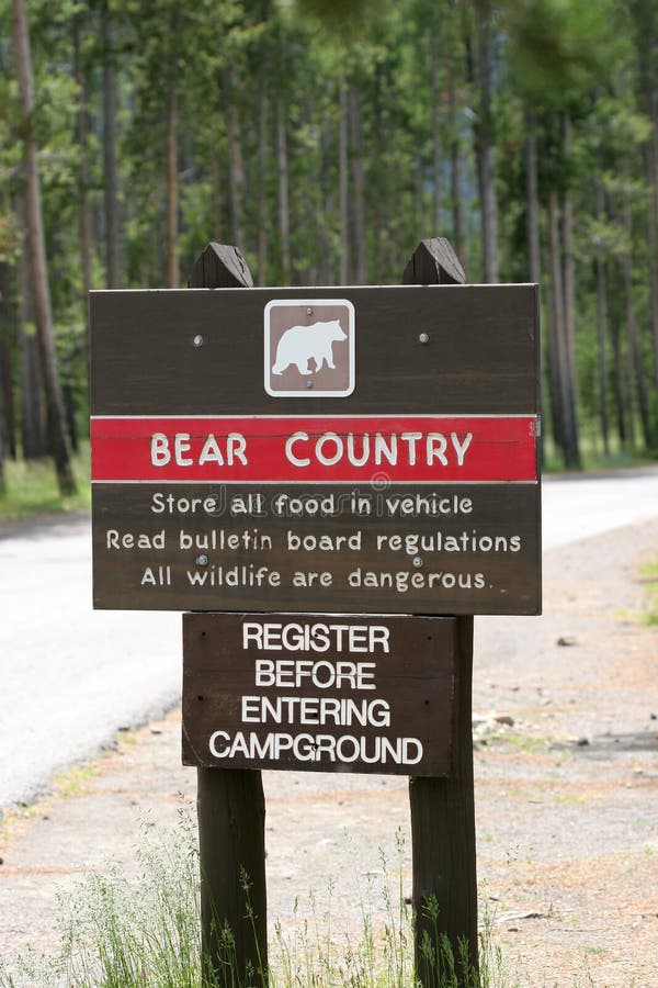 Bear country warning stock image. Image of camping, signage - 160793