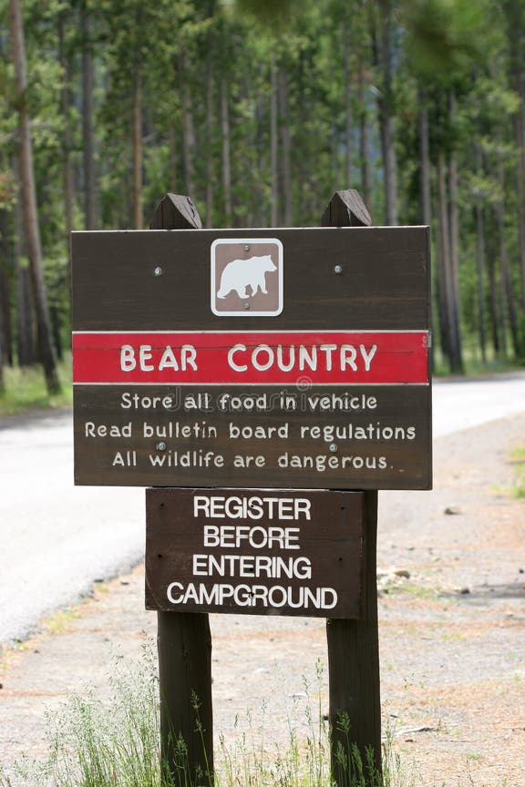 Bear country warning stock image. Image of camping, signage - 160793