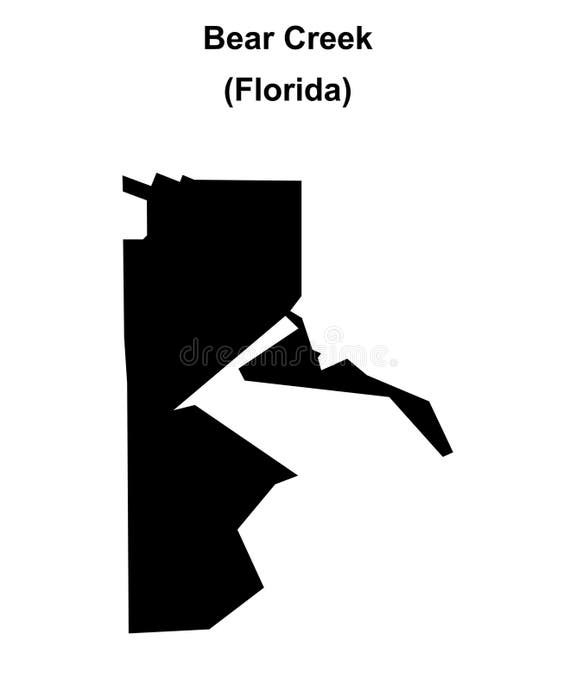 Bear Creek outline map stock vector. Illustration of blank - 386146258