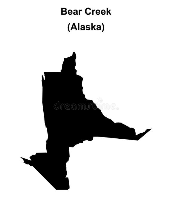 Bear Creek outline map stock vector. Illustration of city - 385898511