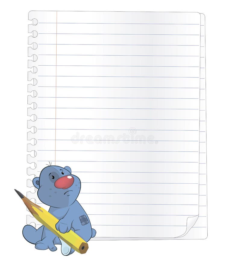Bear Cub a Notebook Cartoon Stock Vector - Illustration of cuddly ...