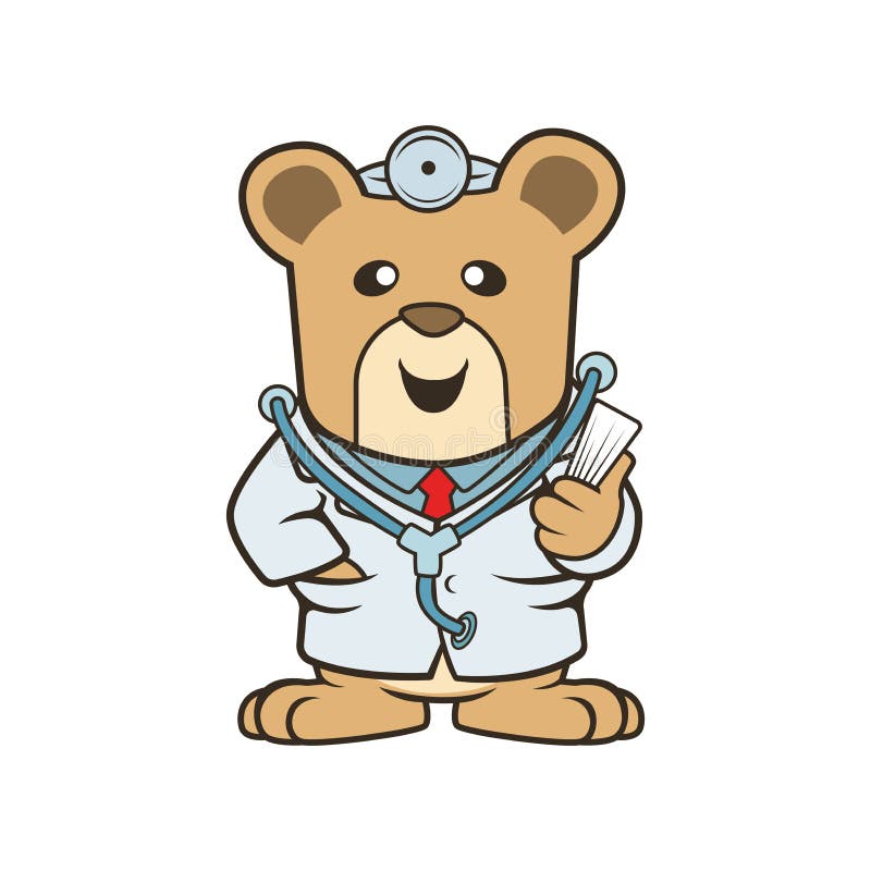 Bear Doctor Character Mascot Logo Vector Stock Vector - Illustration of ...
