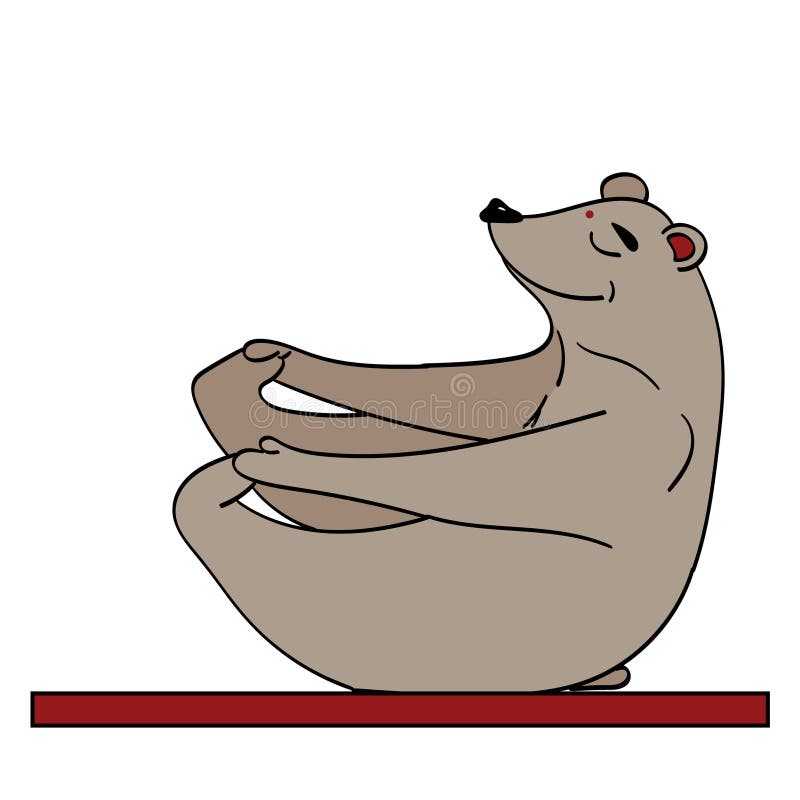The bear is doing yoga. stock vector. Illustration of hatha - 269493531