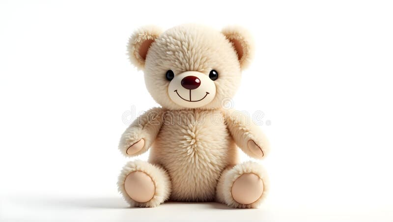 Bear Doll Isolated on Pure White Background Stock Illustration ...