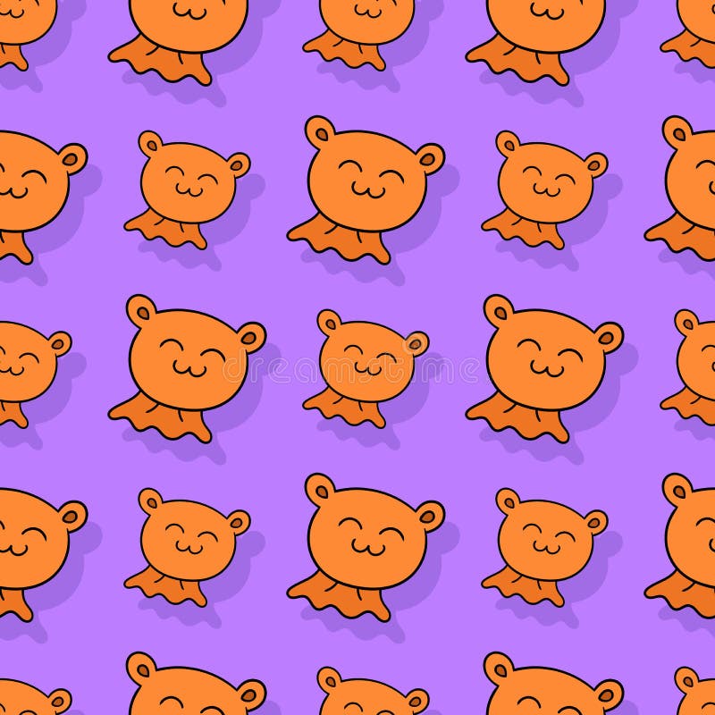 Bear Doll Seamless Repeat Pattern. Background Illustration Stock Vector ...