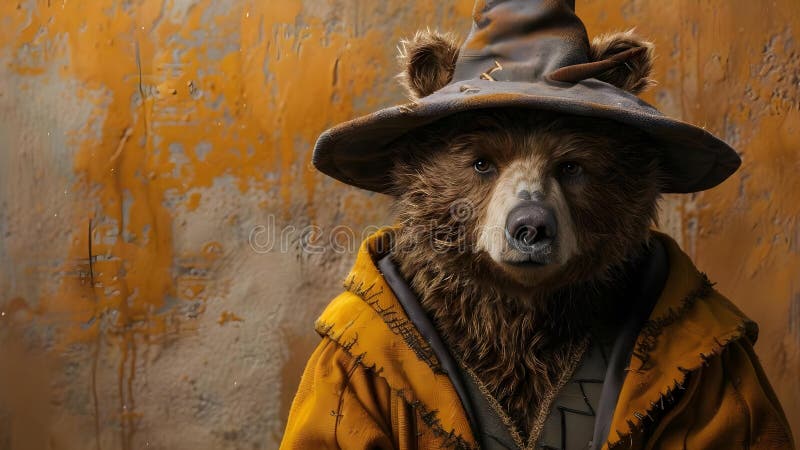 A Bear Dressed As a Wizard with a Pointed Hat. Concept Forest Creatures ...