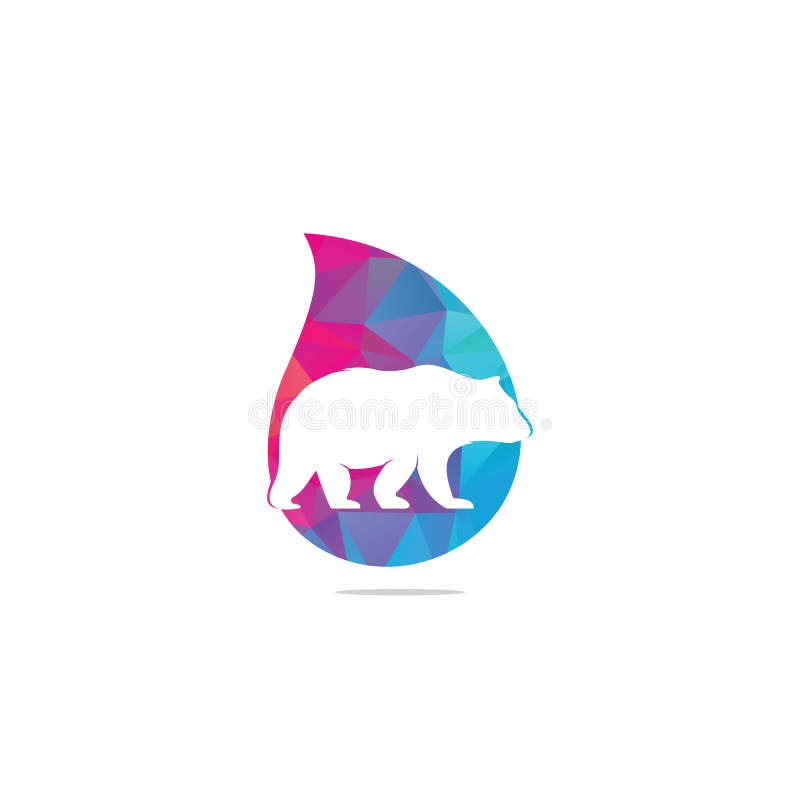 Bear Drop Shape Concept Logo Icon Designs Vector. Stock Vector ...