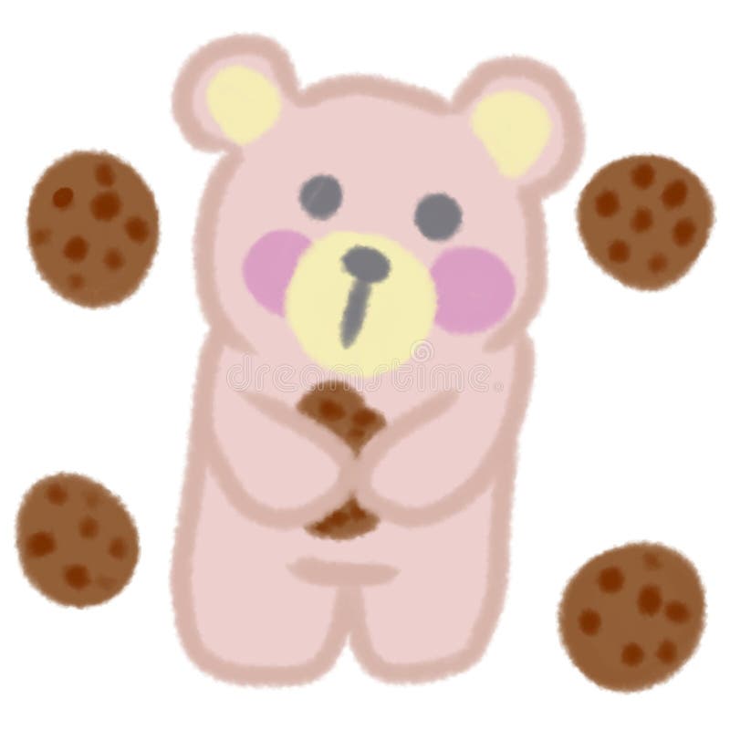 Bear eating cookies stock illustration. Illustration of cookies - 278291700