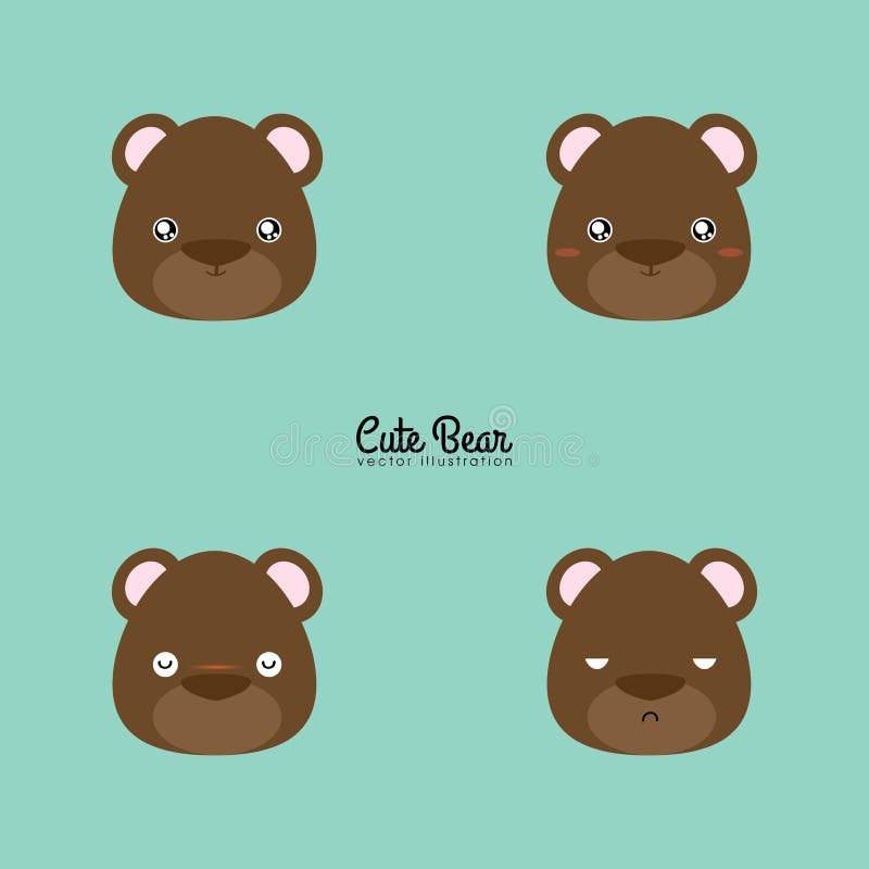 Bear face expression stock vector. Illustration of bear - 92690077