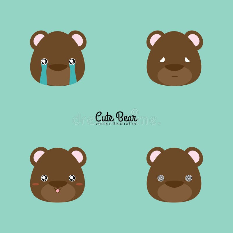 Bear face expression stock vector. Illustration of isolated - 92690102
