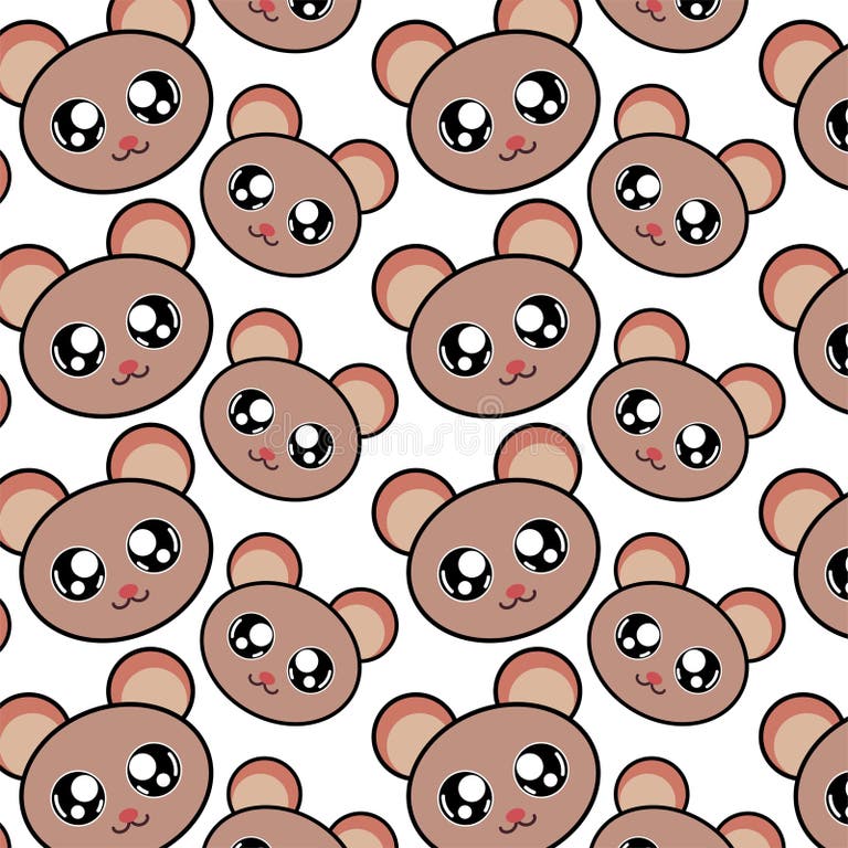 Bear Face Repeat Style. Vector Stock Vector - Illustration of face ...