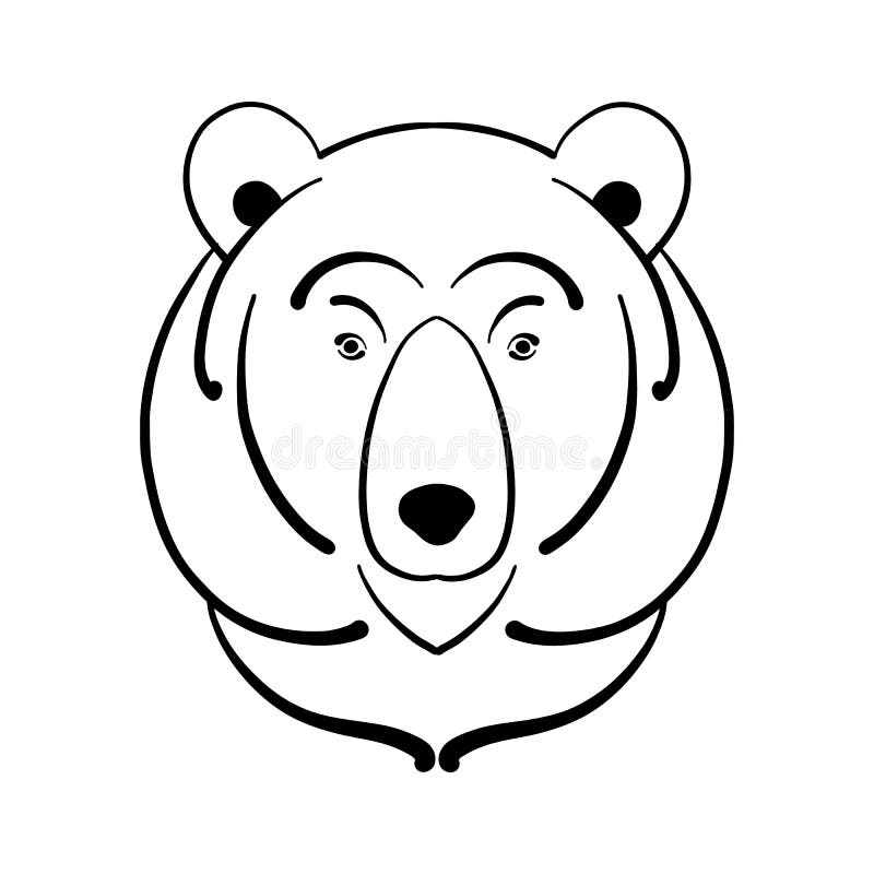 Bear Face, Sketch For Your Design Stock Vector - Illustration of ...