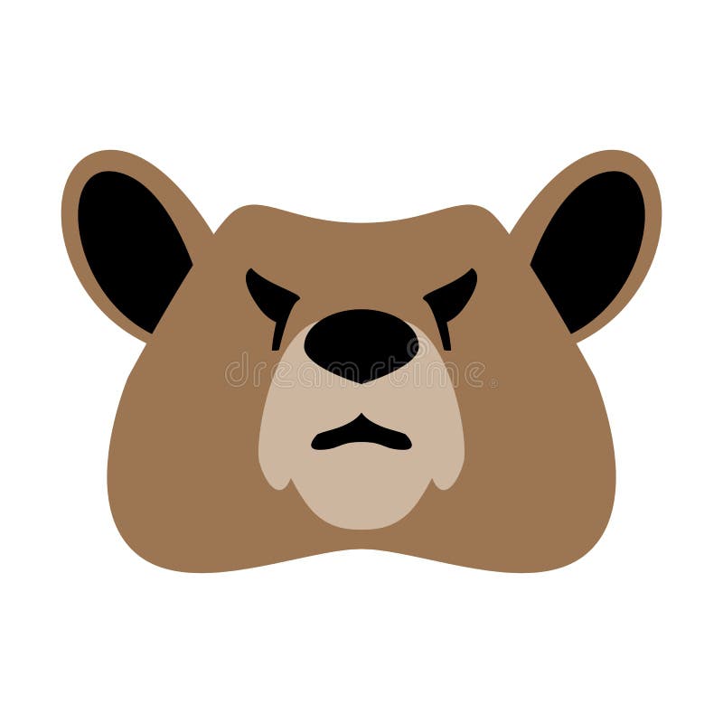 Bear Face, Vector Illustration , Front View, Stock Vector ...