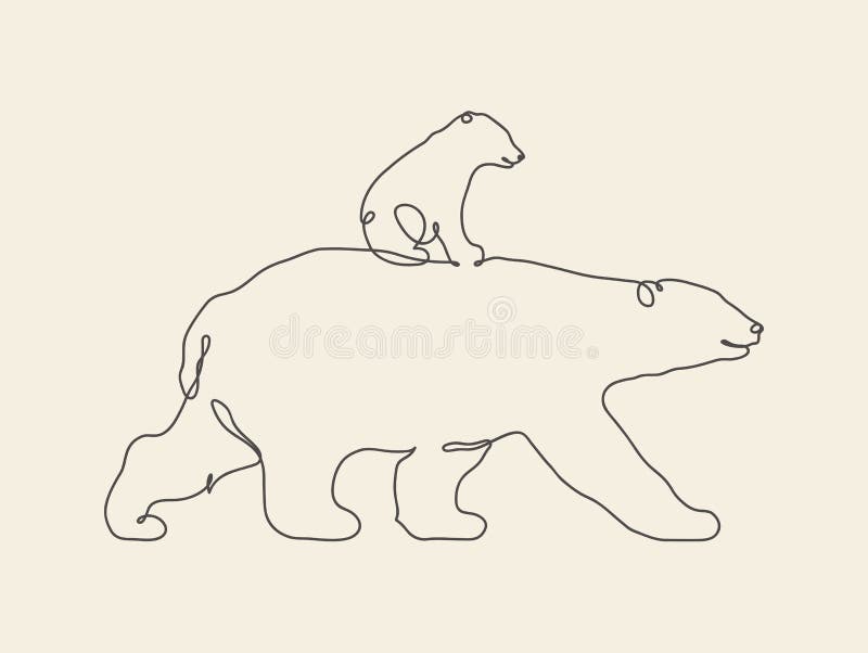 Bear family outline stock vector. Illustration of graphic - 252874203
