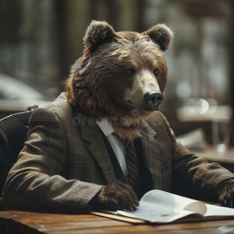 The Bear in a Financial Planning Workshop Wearing an Analytical Suit ...