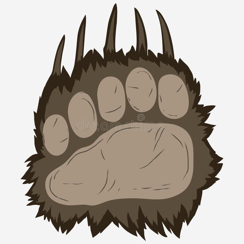 Bear Footprint, Grizzly Paw Print. Vector Stock Vector - Illustration ...