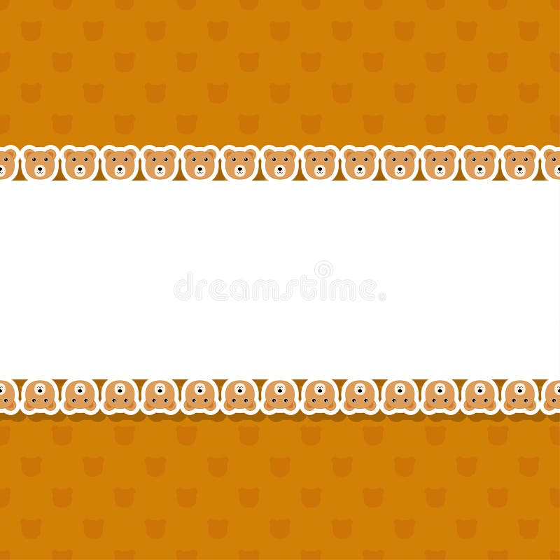 Bear with Square Frame for Banner, Poster, and Greeting Card Stock ...