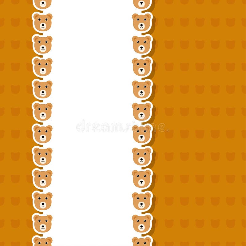 Bear with Square Frame for Banner, Poster, and Greeting Card Stock ...