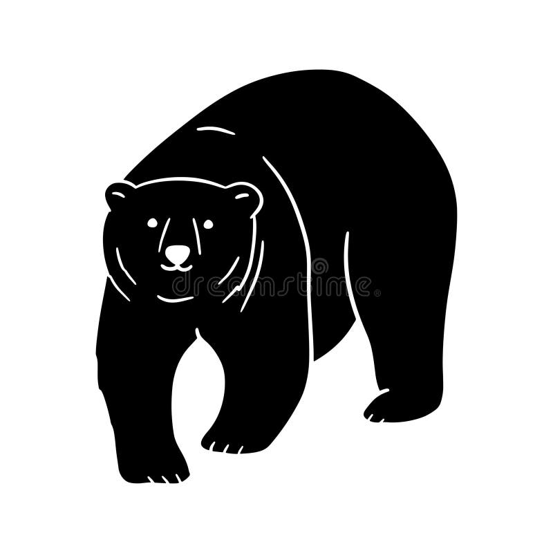 Bear Glyph. Vector Silhouette of Forest Animal. Stock Vector ...