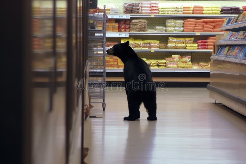 A Bear is Standing in a Shopping Centre, Generative AI Stock ...