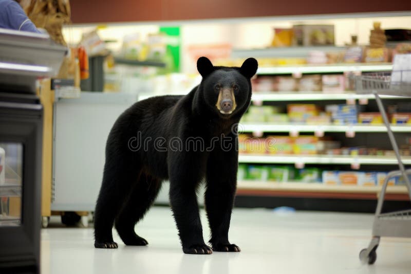 A Bear is Standing in a Shopping Centre, Generative AI Stock ...