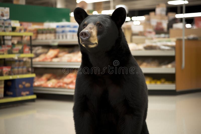 A Bear is Standing in a Shopping Centre, Generative AI Stock ...