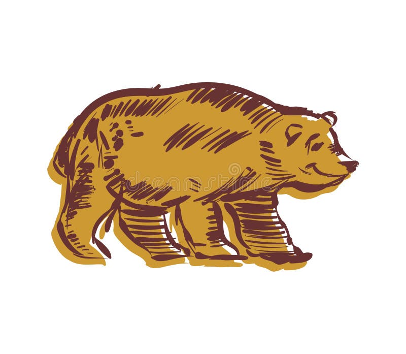 Bear Hand Drawing. Beast Engraving Stock Vector - Illustration of ...