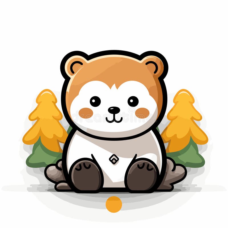 Bear. Bear Hand-drawn Comic Illustration. Cute Vector Doodle Style ...