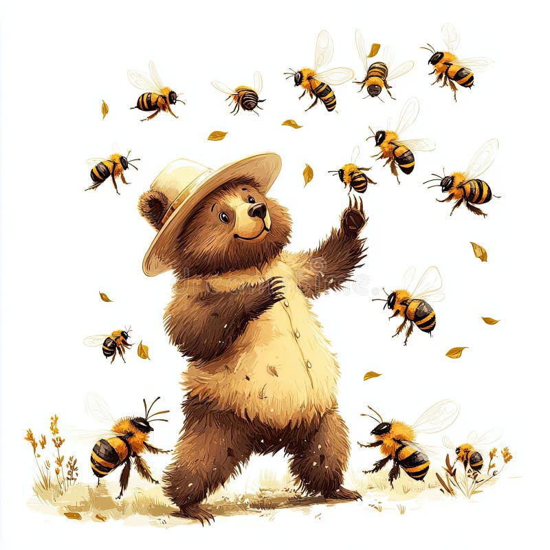 A Bear in a Hat Teaches Clumsy Bees To Dance Rhythmically, Creating a ...