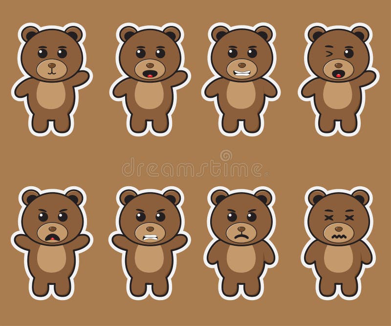 Brown Bear Flat Poses Stock Illustrations 34 Brown Bear Flat Poses
