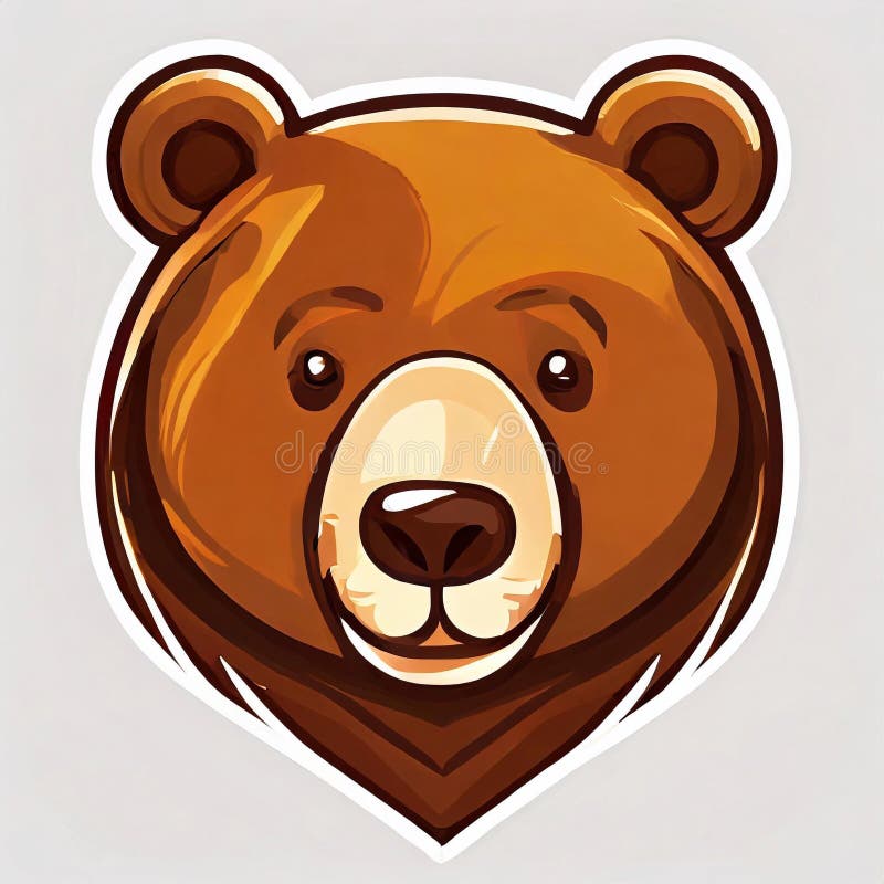 Bear Head Logo. 2d Illustration. Stock Illustration - Illustration of funny, mascot: 307917194