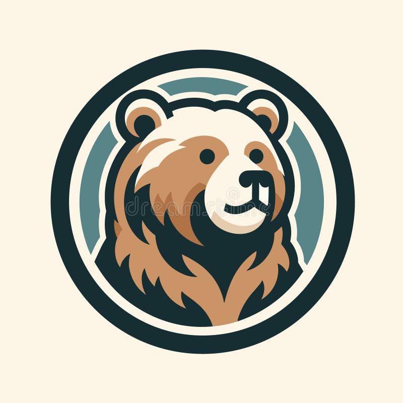 Bear Head Modern Face Logo Icon. Wild Bear Emblem Label Icon Stock ...