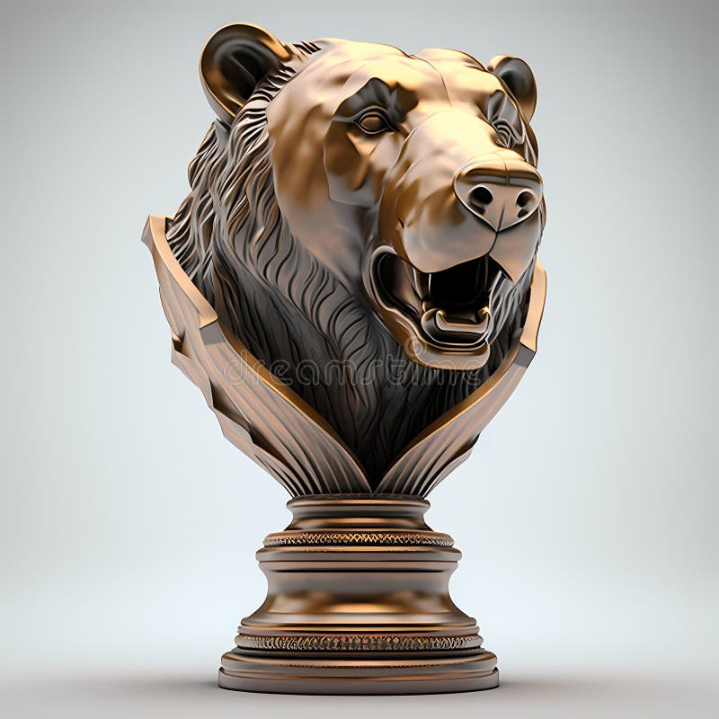 Bear Head Trophy. Generative AI Stock Illustration - Illustration of ...