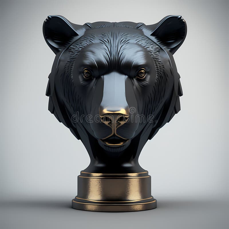 Bear Head Trophy. Generative AI Stock Illustration - Illustration of ...