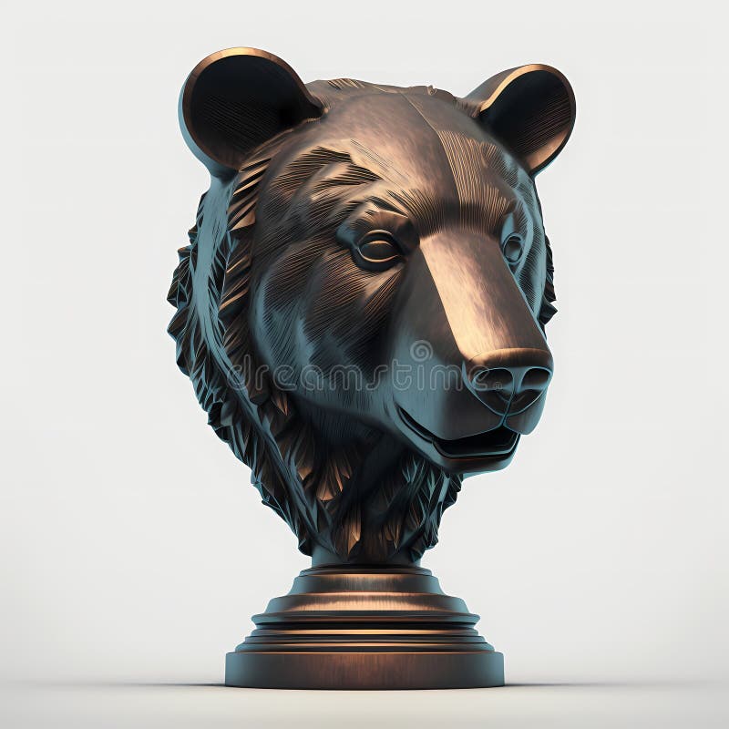 Bear Head Trophy. Generative AI Stock Illustration - Illustration of ...