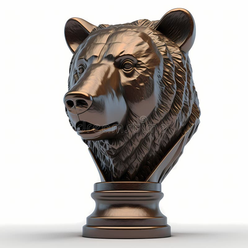 Bear Head Trophy. Generative AI Stock Illustration - Illustration of ...