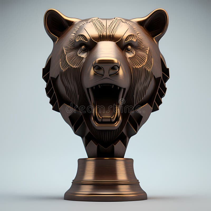 Bear Head Trophy. Generative AI Stock Illustration - Illustration of ...
