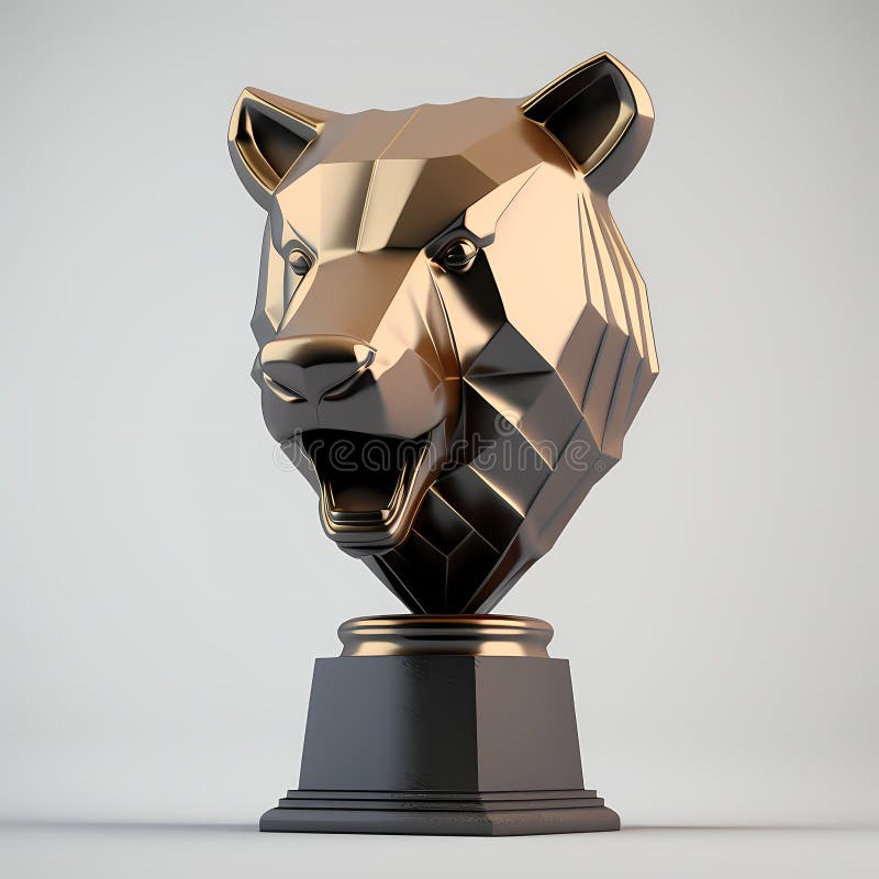 Bear Head Trophy. Generative AI Stock Illustration - Illustration of ...