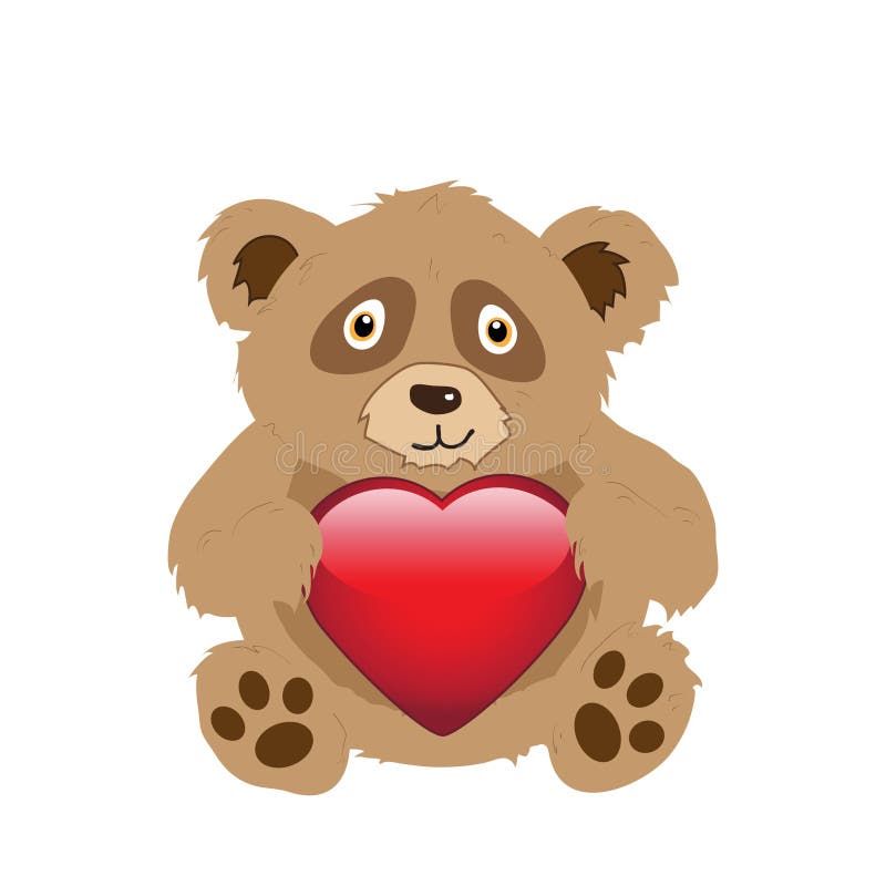 Bear with heart stock vector. Illustration of funny, eyes - 17836761
