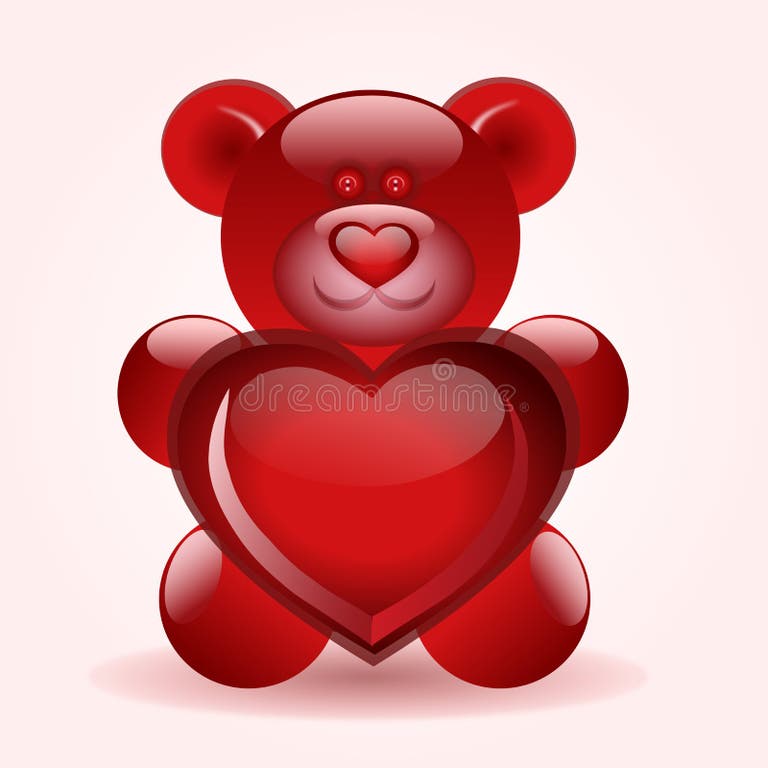 Cute Teddy Bear Holding Pink Heart Stock Illustrations 519 Cute Teddy Bear Holding Pink Heart