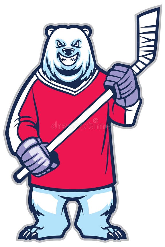 Bear ice hockey mascot stock vector. Illustration of sport - 51010984