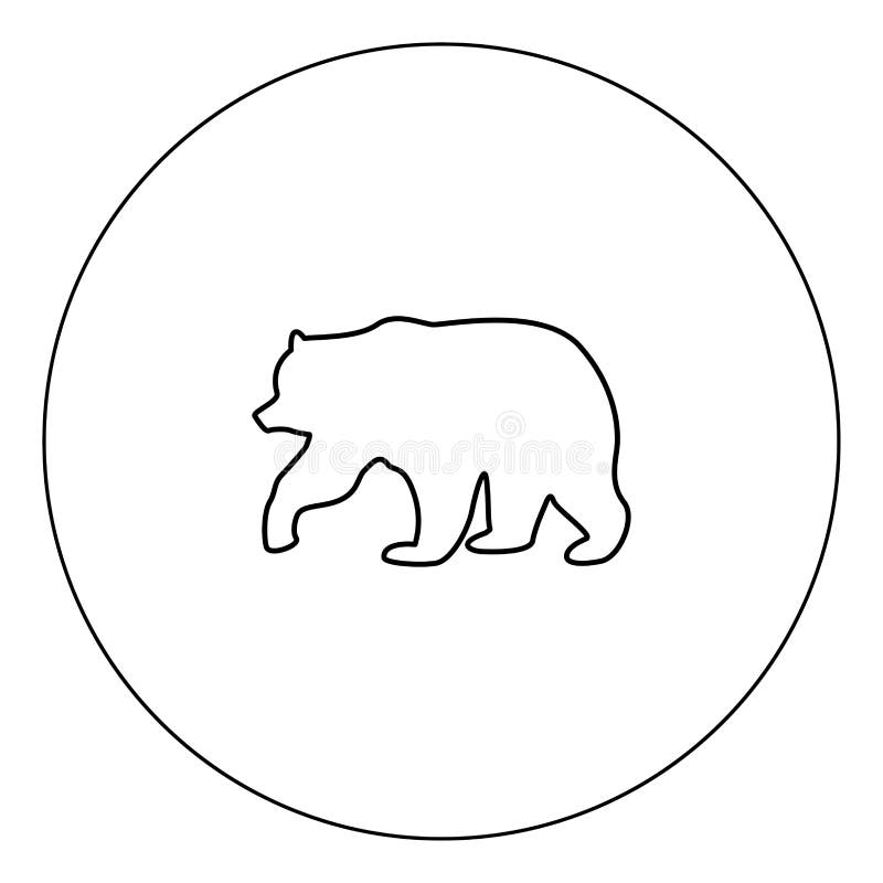 Bear Icon Black Color in Circle Vector Illustration Isolated Stock ...