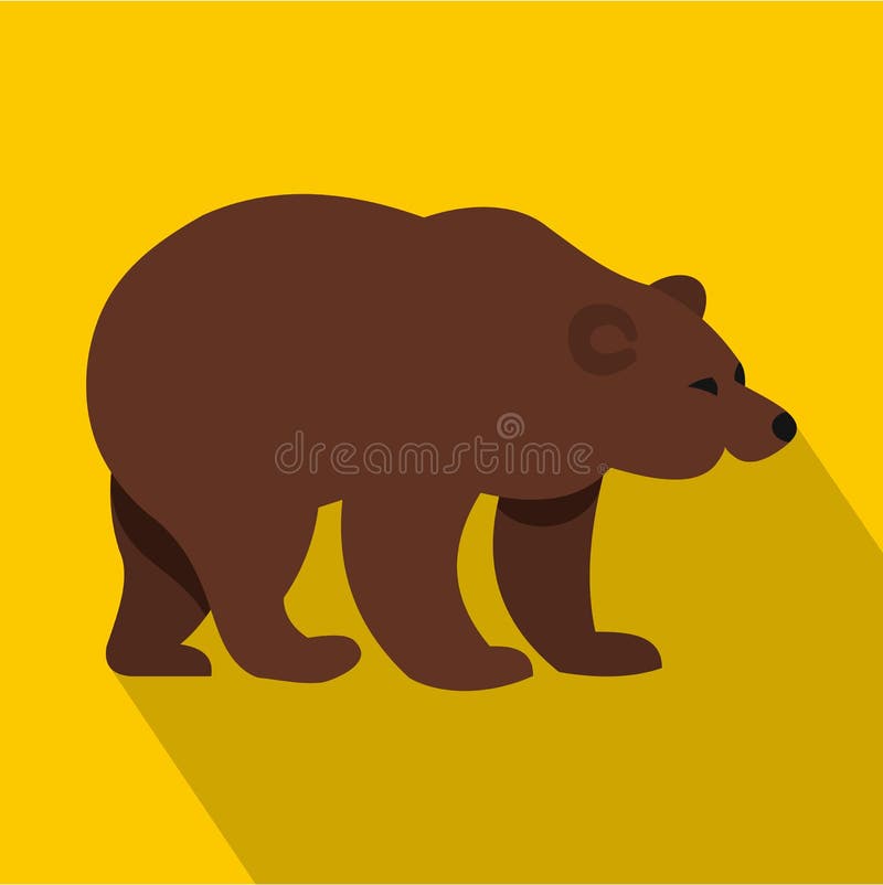 Bear icon, flat style stock vector. Illustration of large - 79268636