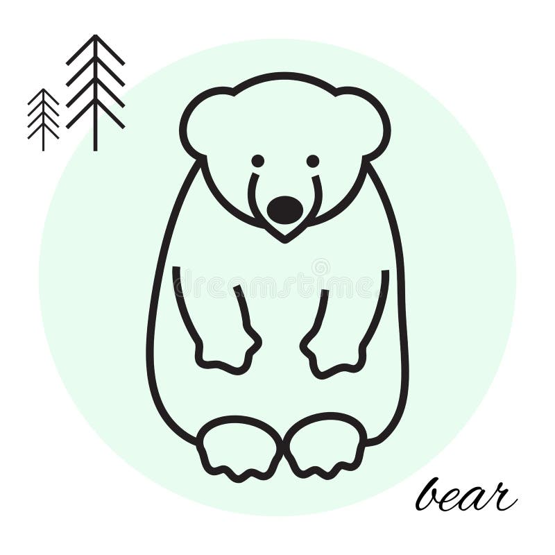 Cute Sad Bear Vector Drawing or Outline Illustration Stock Vector ...