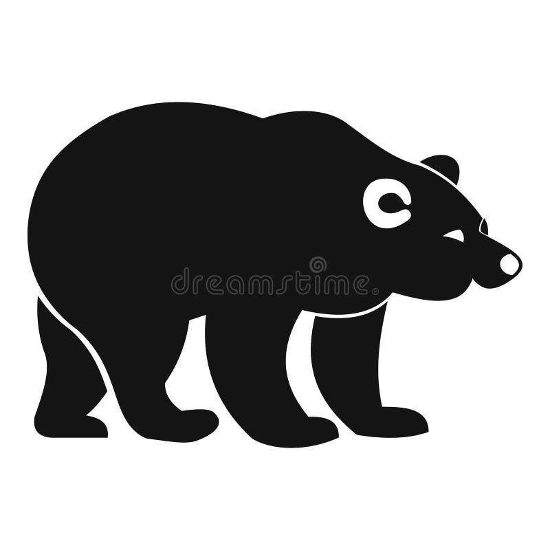 Bear icon, simple style stock vector. Illustration of natural - 79030056