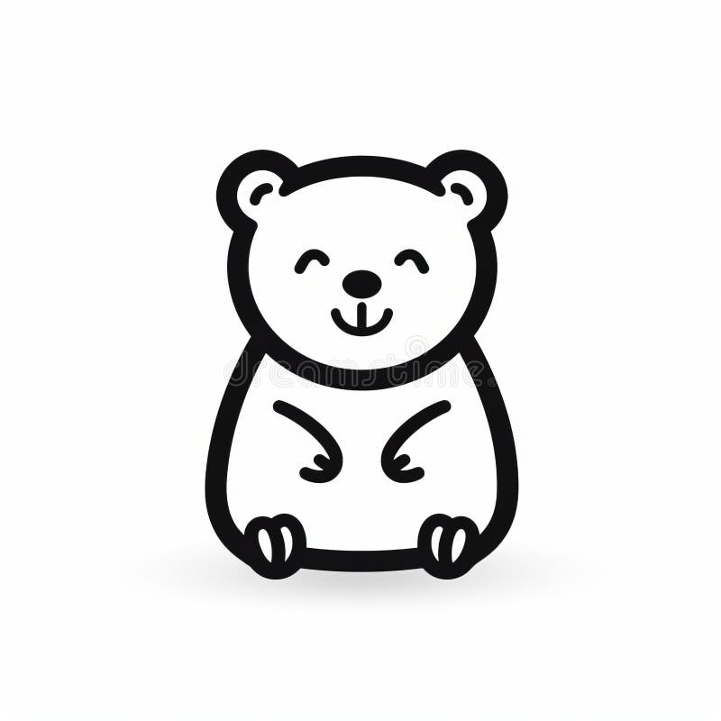 Whimsical Bear Icon: Playful Line Drawing for High Quality Designs ...