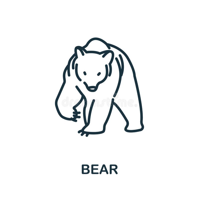 Line Drawing Bear Standing Stock Illustrations – 313 Line Drawing Bear ...