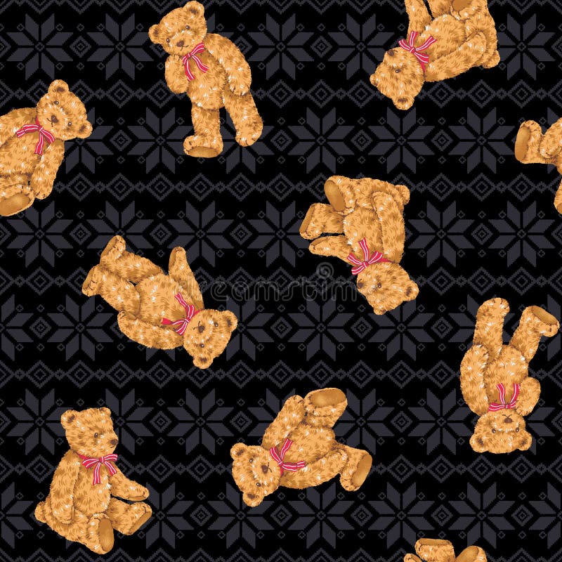 Bear illustration pattern stock image. Image of brother - 59985561