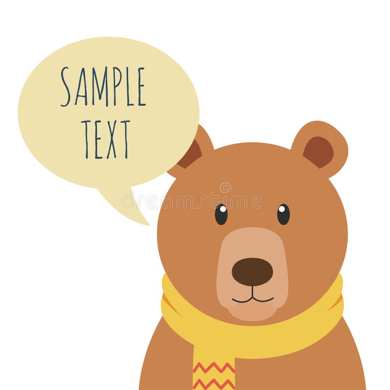 Bear Illustration with Sample Text Bubble Speech Stock Vector ...
